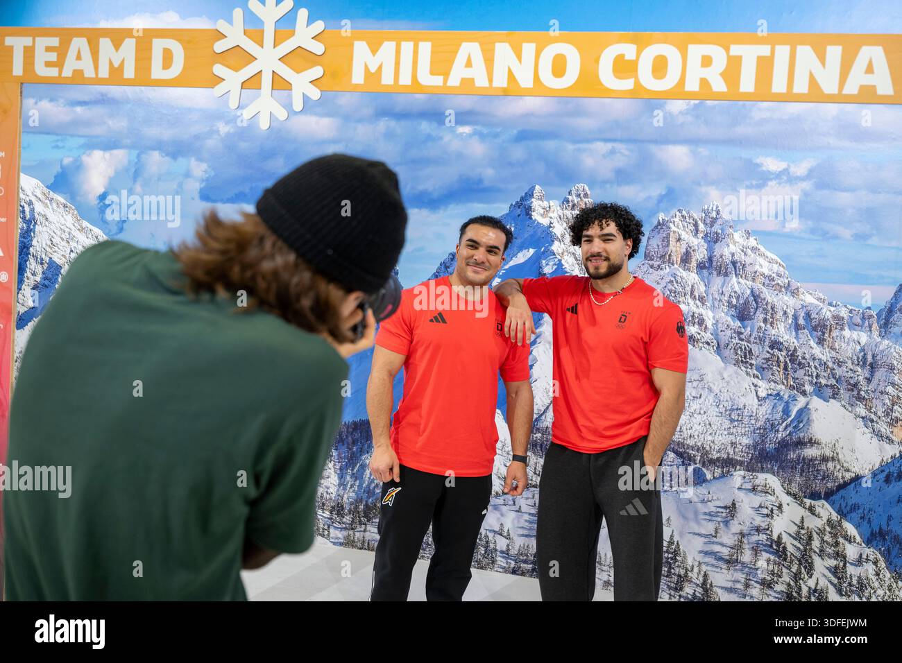 12 January 2026, Bavaria, Munich: The German bobsleigh brothers Issam ...