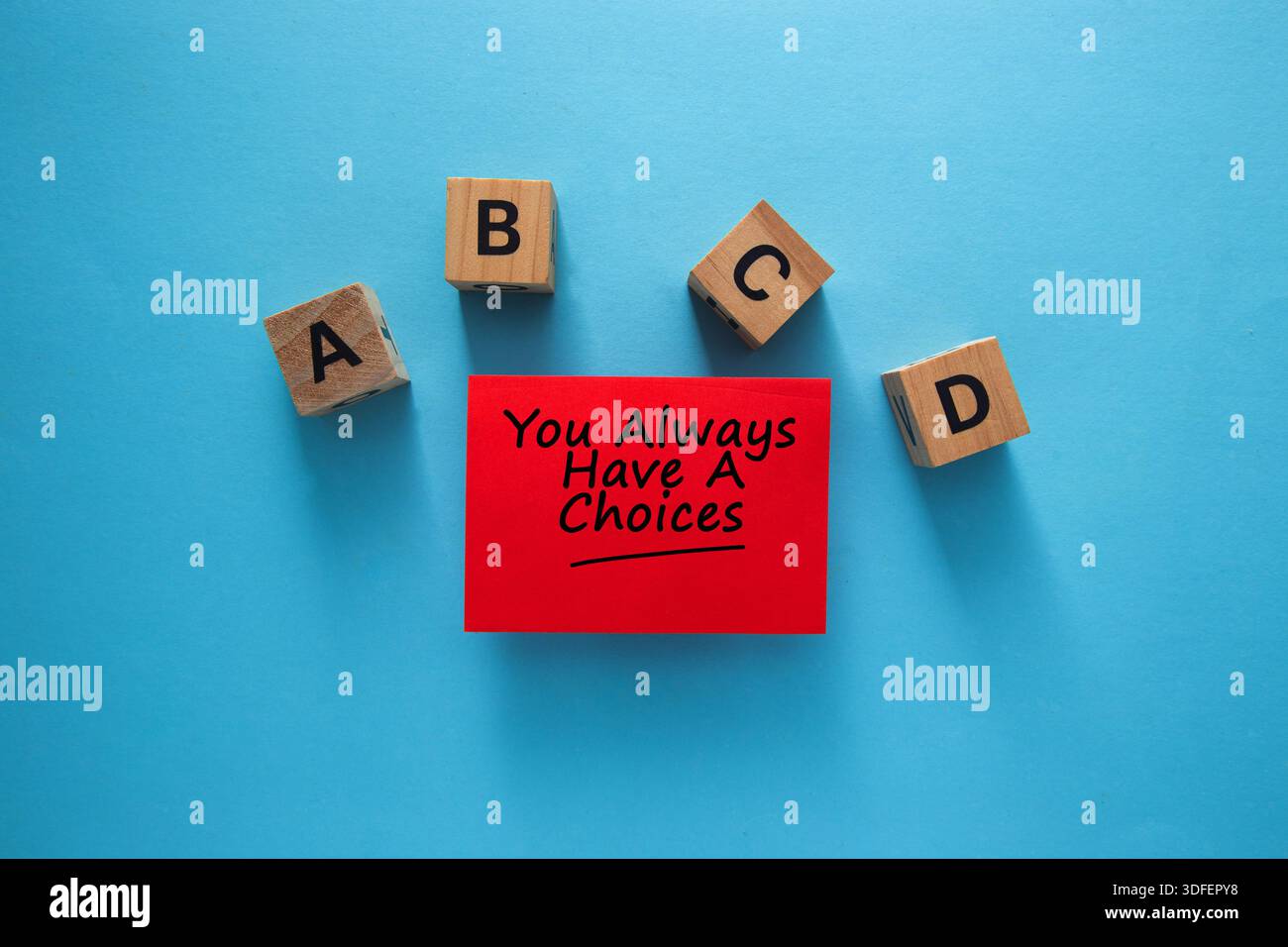 Red note with quote you always have a choices surrounded by alphabet ...