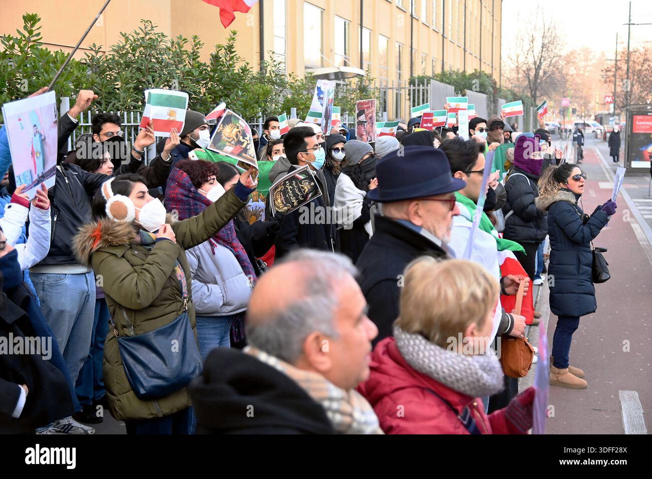 Milan, Demonstration against the Iranian government in front of the ...