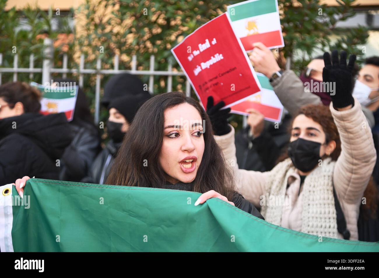 Milan, Demonstration against the Iranian government in front of the ...