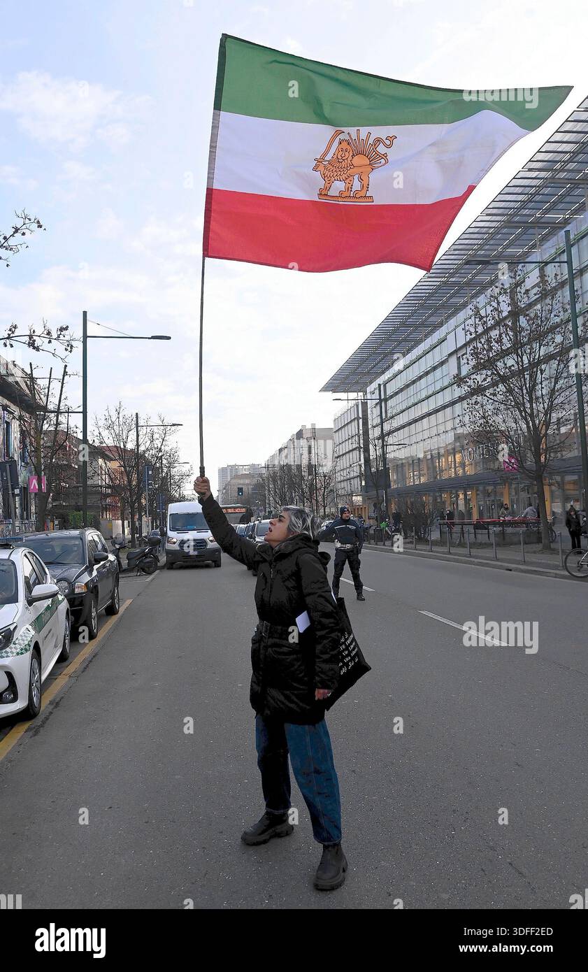 Milan, Demonstration against the Iranian government in front of the ...