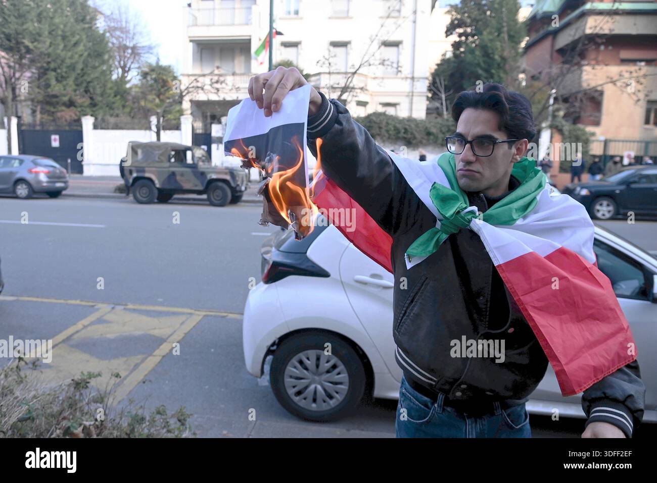 Milan, Demonstration against the Iranian government in front of the ...