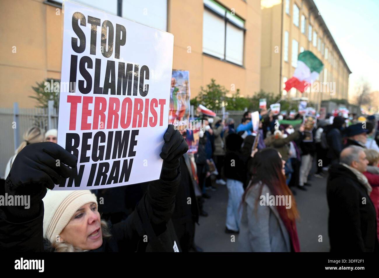 Milan, Demonstration against the Iranian government in front of the ...