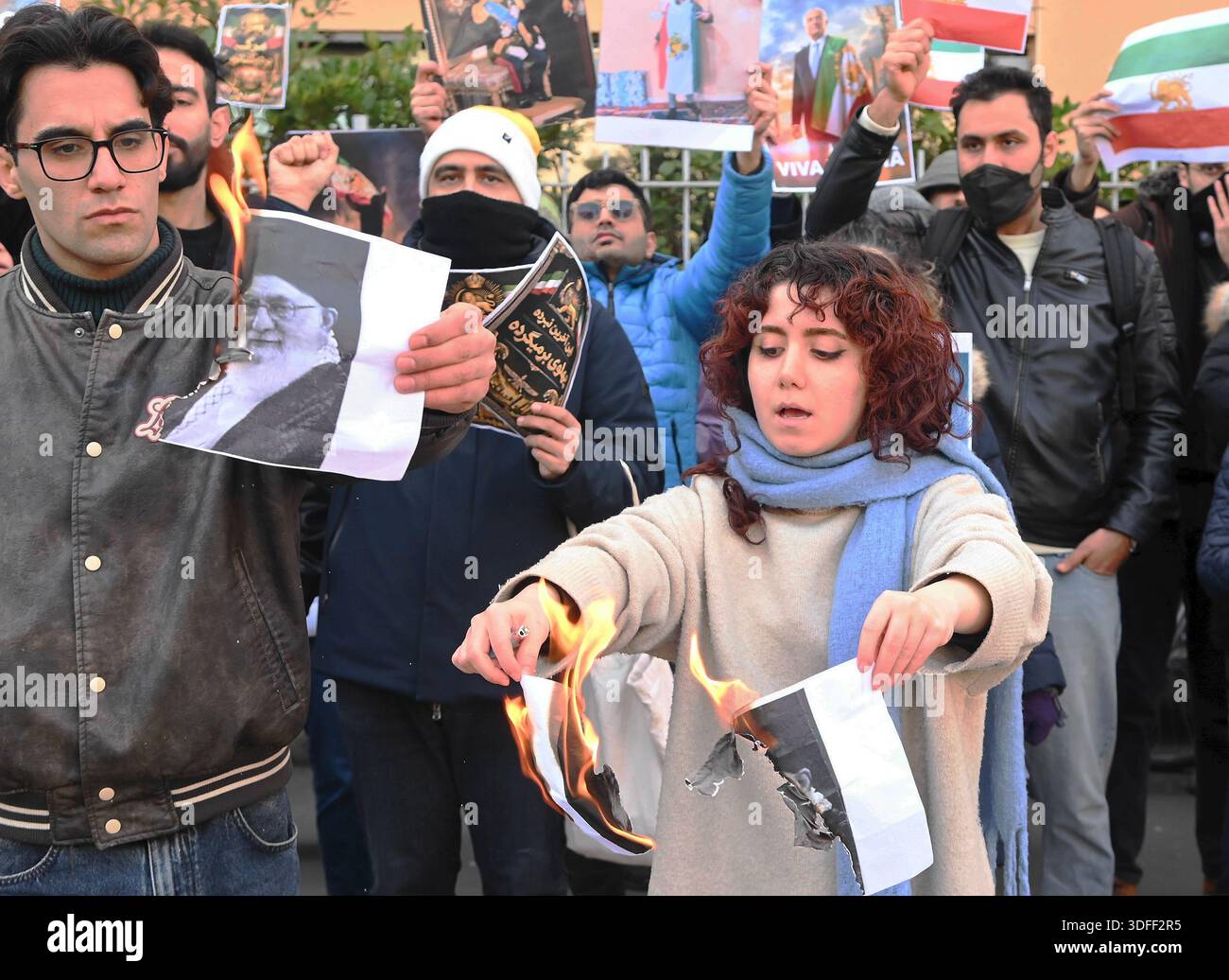 Milan, Demonstration against the Iranian government in front of the ...