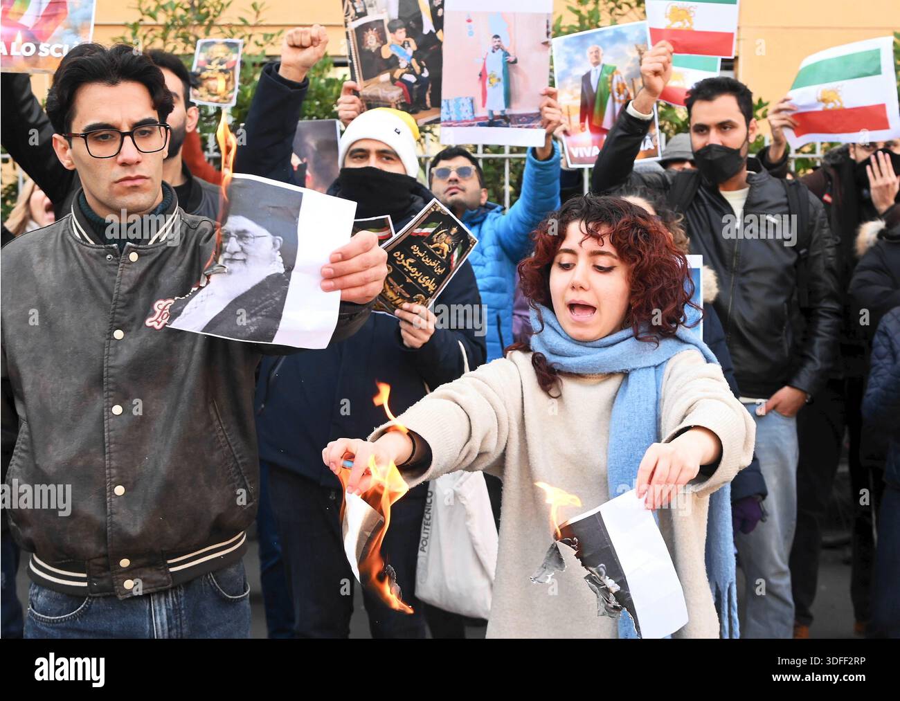 Milan, Demonstration against the Iranian government in front of the ...