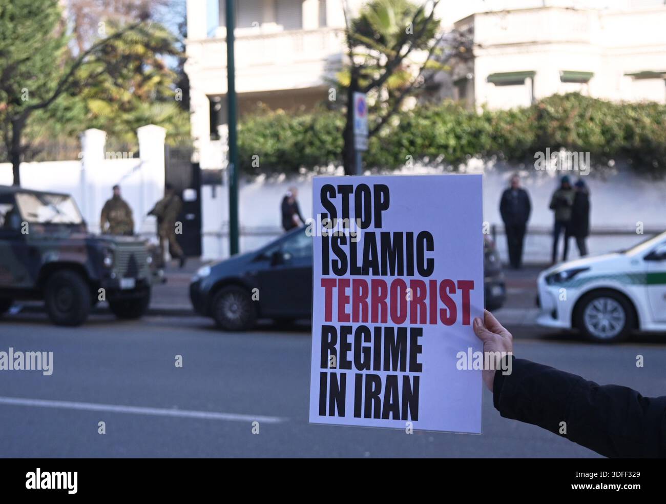Milan, Demonstration against the Iranian government in front of the ...