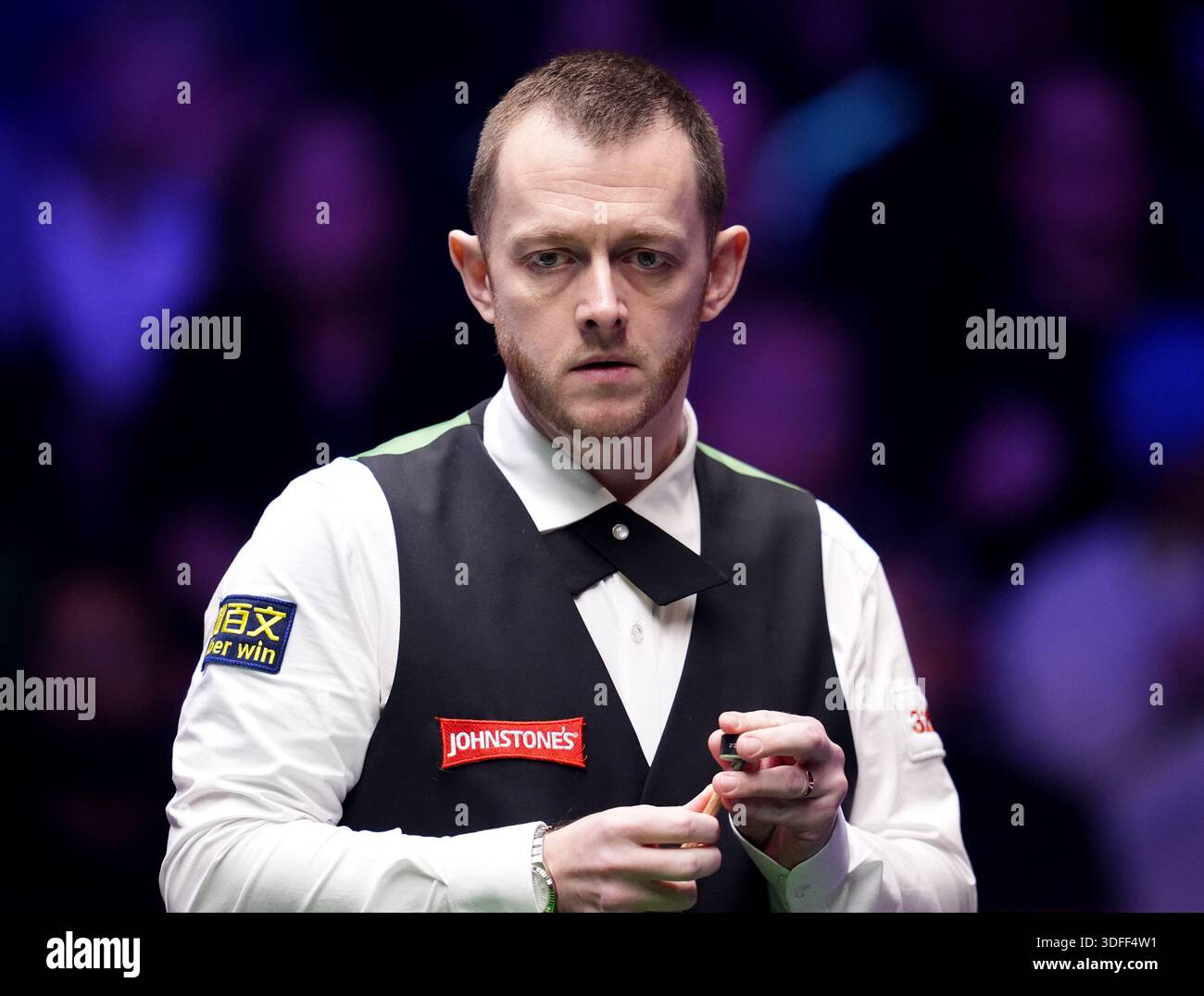 Mark Allen in action against Mark Williams (not in picture) on day two ...
