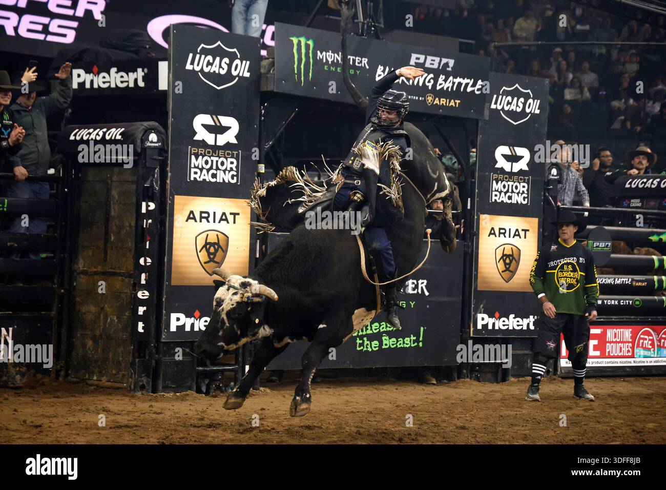 Jess Lockwood rides during PBR Monster Energy Buck Off at Madison ...