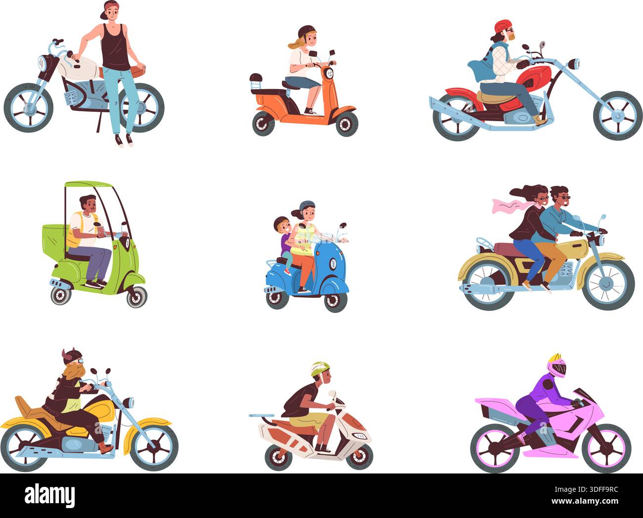 Moped drivers Cut Out Stock Images & Pictures - Alamy
