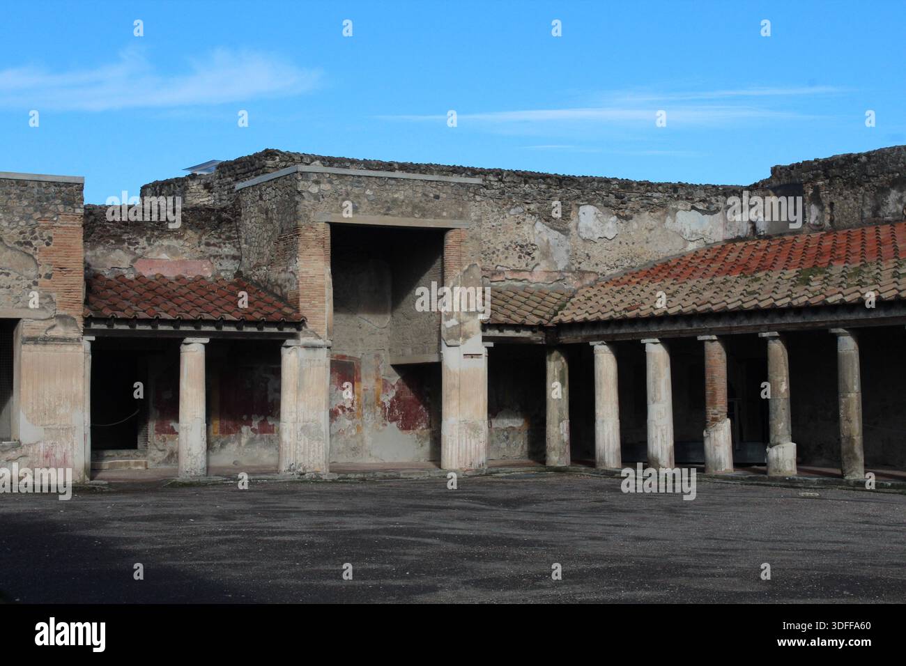 Ancient ruins of Pompeii, Italy, showing preserved Roman streets and ...