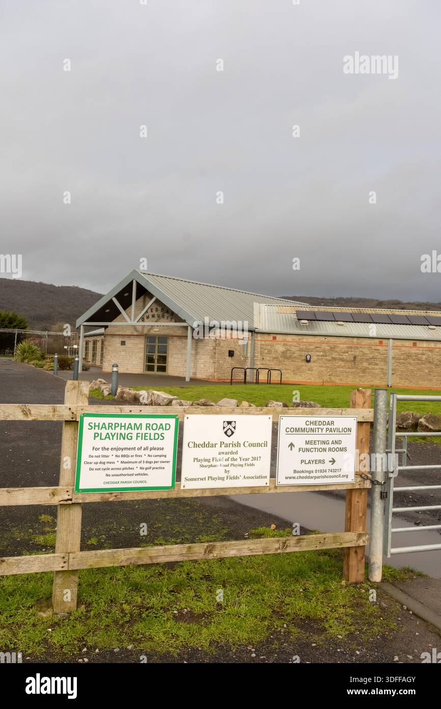 January 2026 - Cheddar Community Pavilion with Parish Council Signs ...