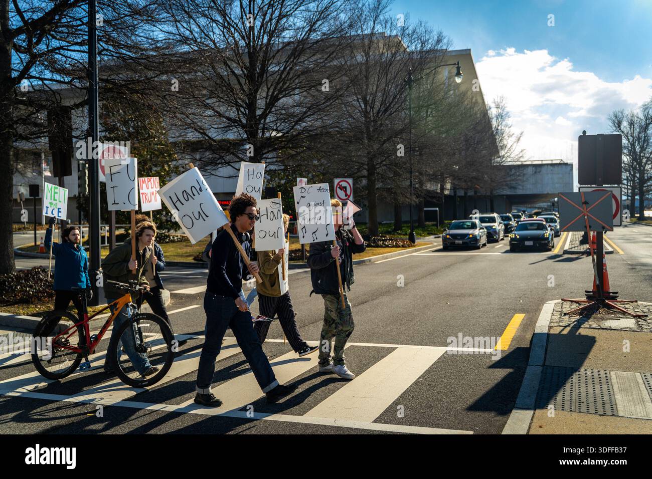 Teen punk musicians protest against the Trump-Kennedy Center name ...
