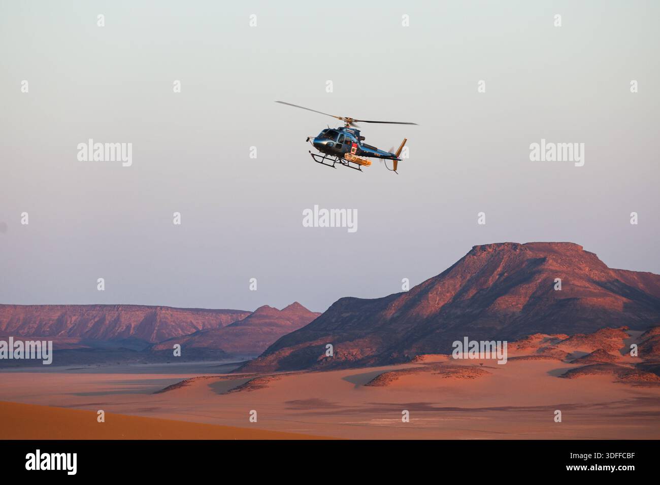 helicopter Mike, landscape, paysage during the Stage 8 of the Dakar ...
