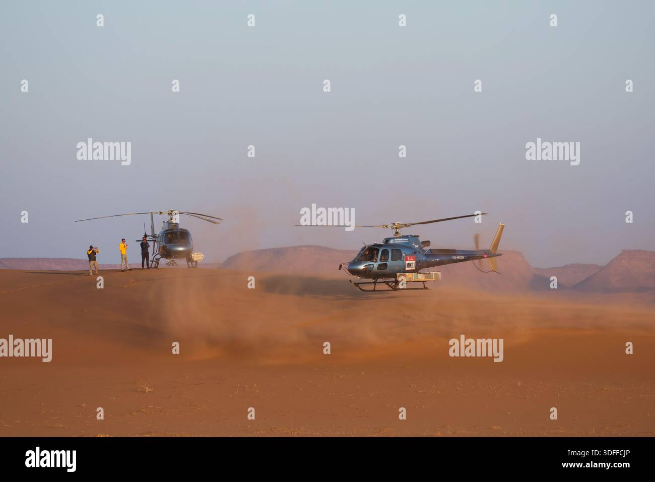 helicopter Mike, landscape, paysage during the Stage 8 of the Dakar ...