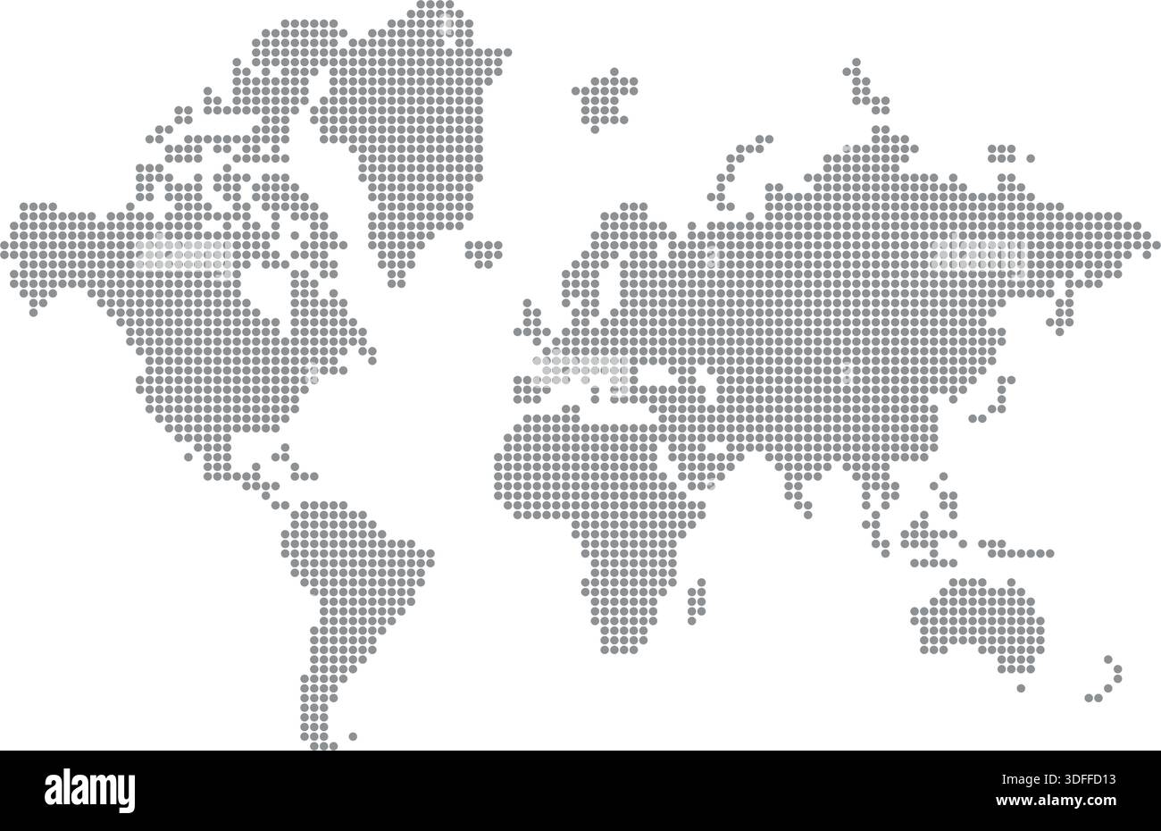 Dotted world map worldwide Black and White Stock Photos & Images - Alamy