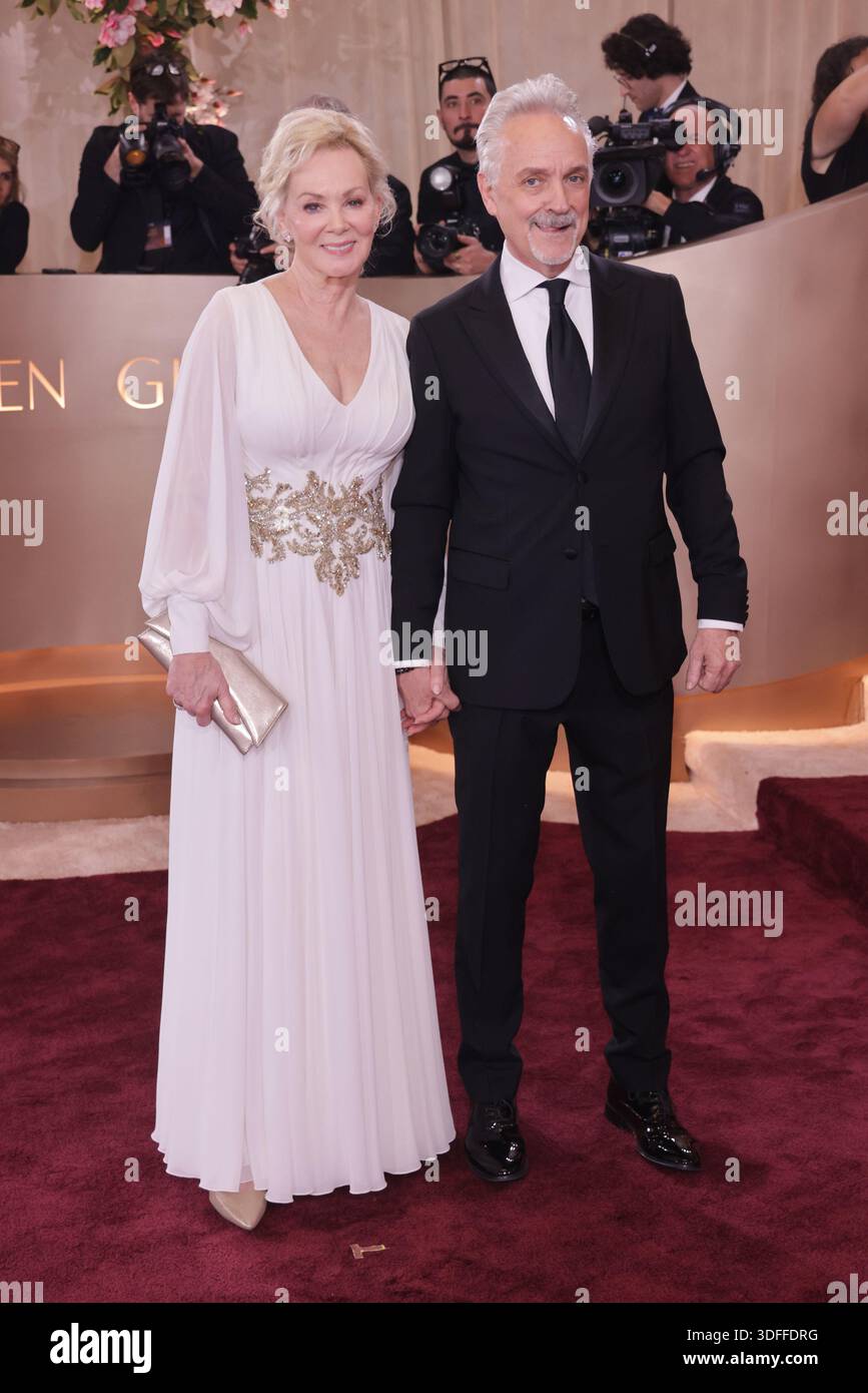 Jean Smart and Joe Pacheco attend the 83rd annual Golden Globe Awards ...