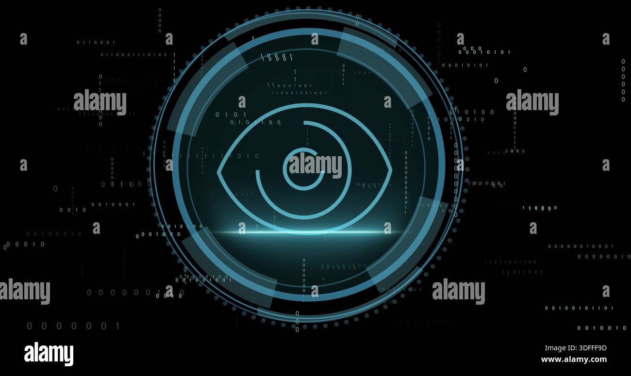 Rotating circular HUD showing concentric rings in cyber panel, with ...