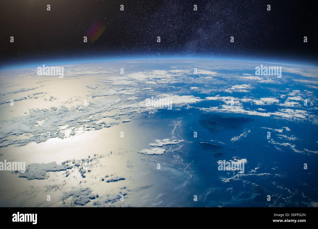 Earth from space beams of light hi-res stock photography and images - Alamy