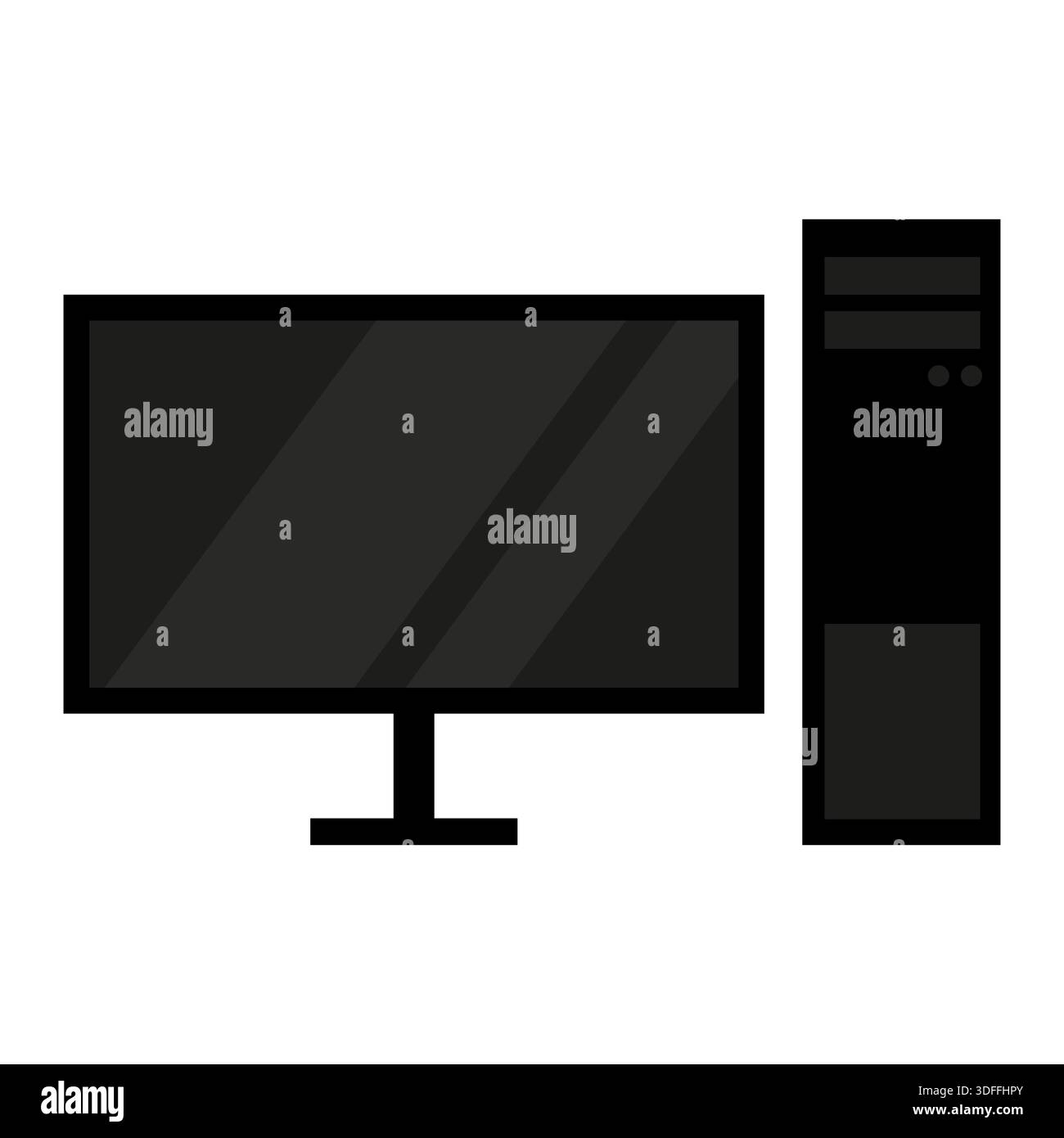 Extraordinary desktop computer. Extraordinary workplace symbol ...