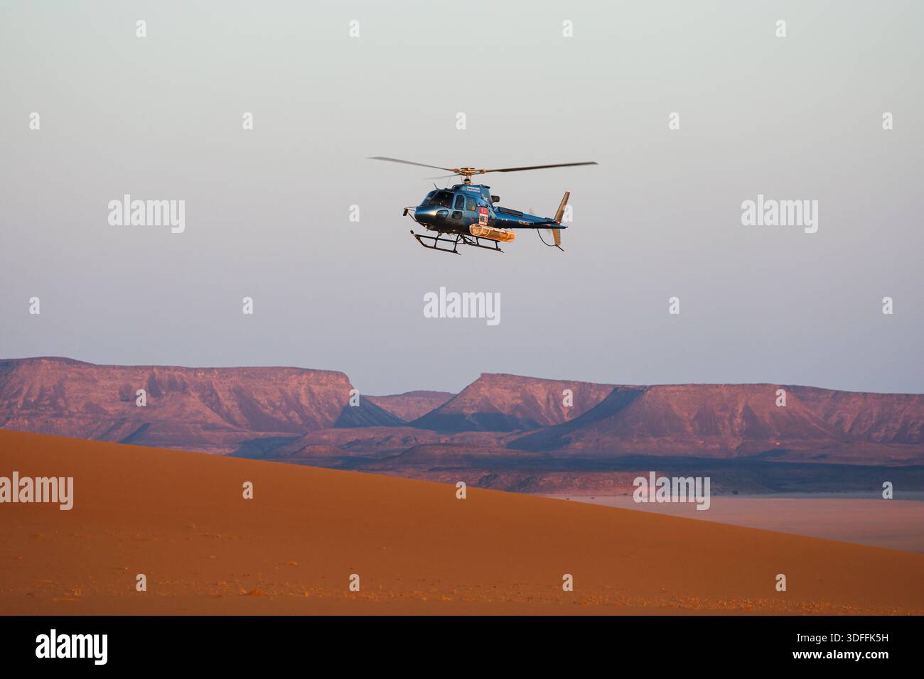 helicopter Mike, landscape, paysage during the Stage 8 of the Dakar ...