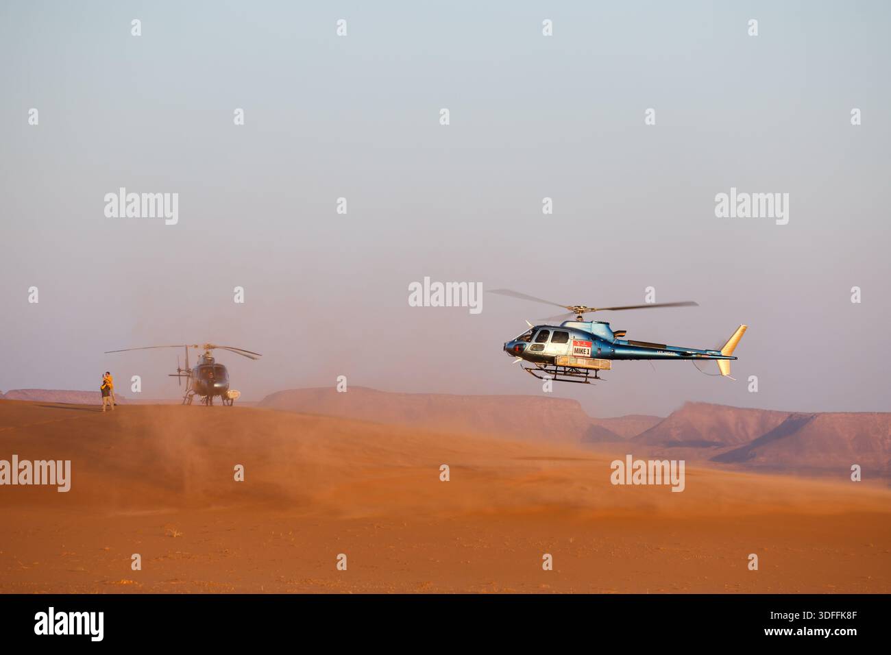 helicopter Mike, landscape, paysage during the Stage 8 of the Dakar ...