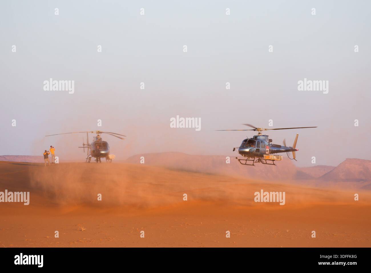 helicopter Mike, landscape, paysage during the Stage 8 of the Dakar ...