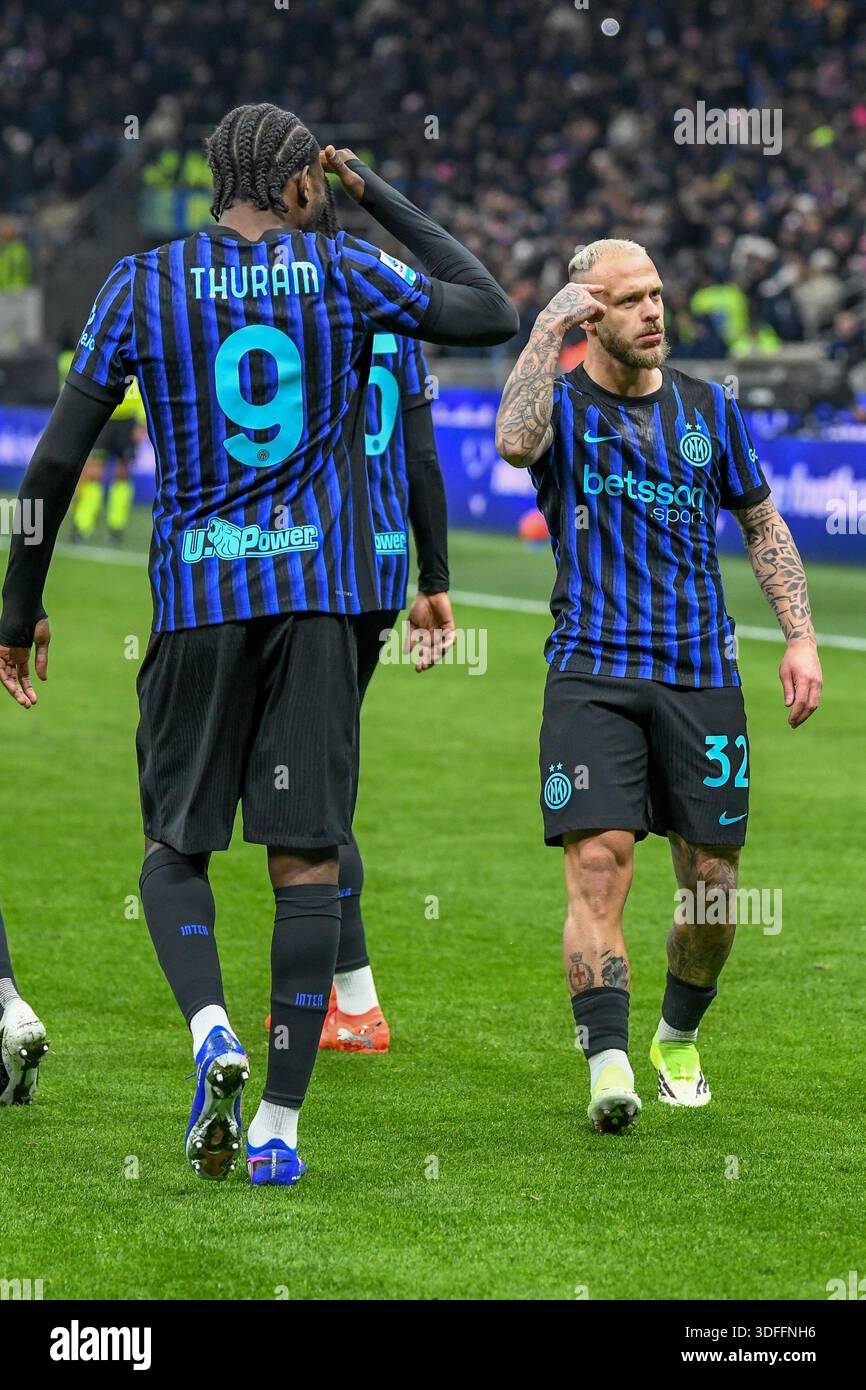 Milano, Italy. 11th, January 2026. Federico Dimarco (32) of Inter ...
