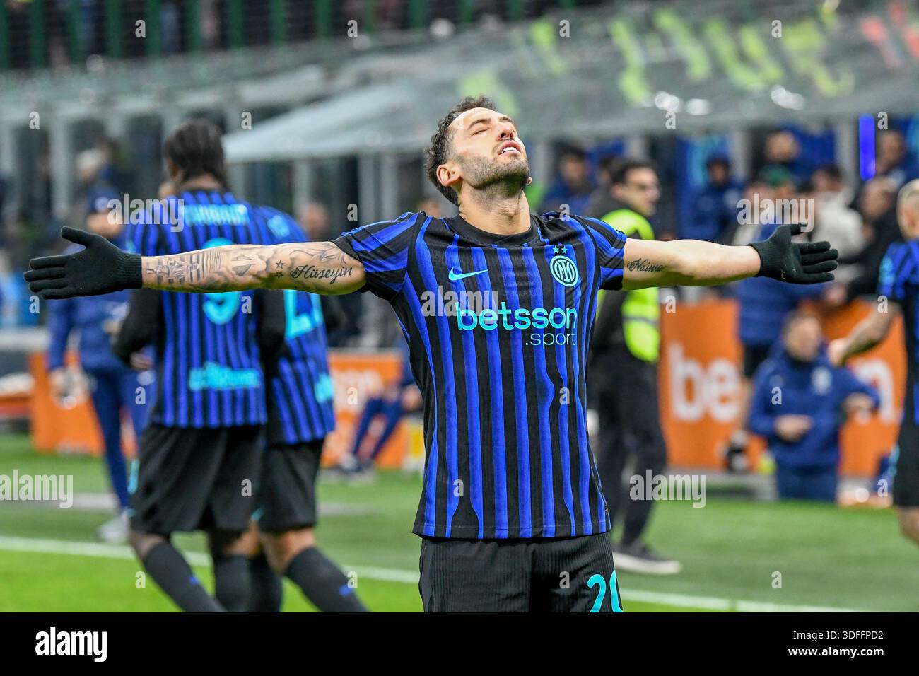 Milano, Italy. 11th, January 2026. Hakan Calhanoglu (20) of Inter ...