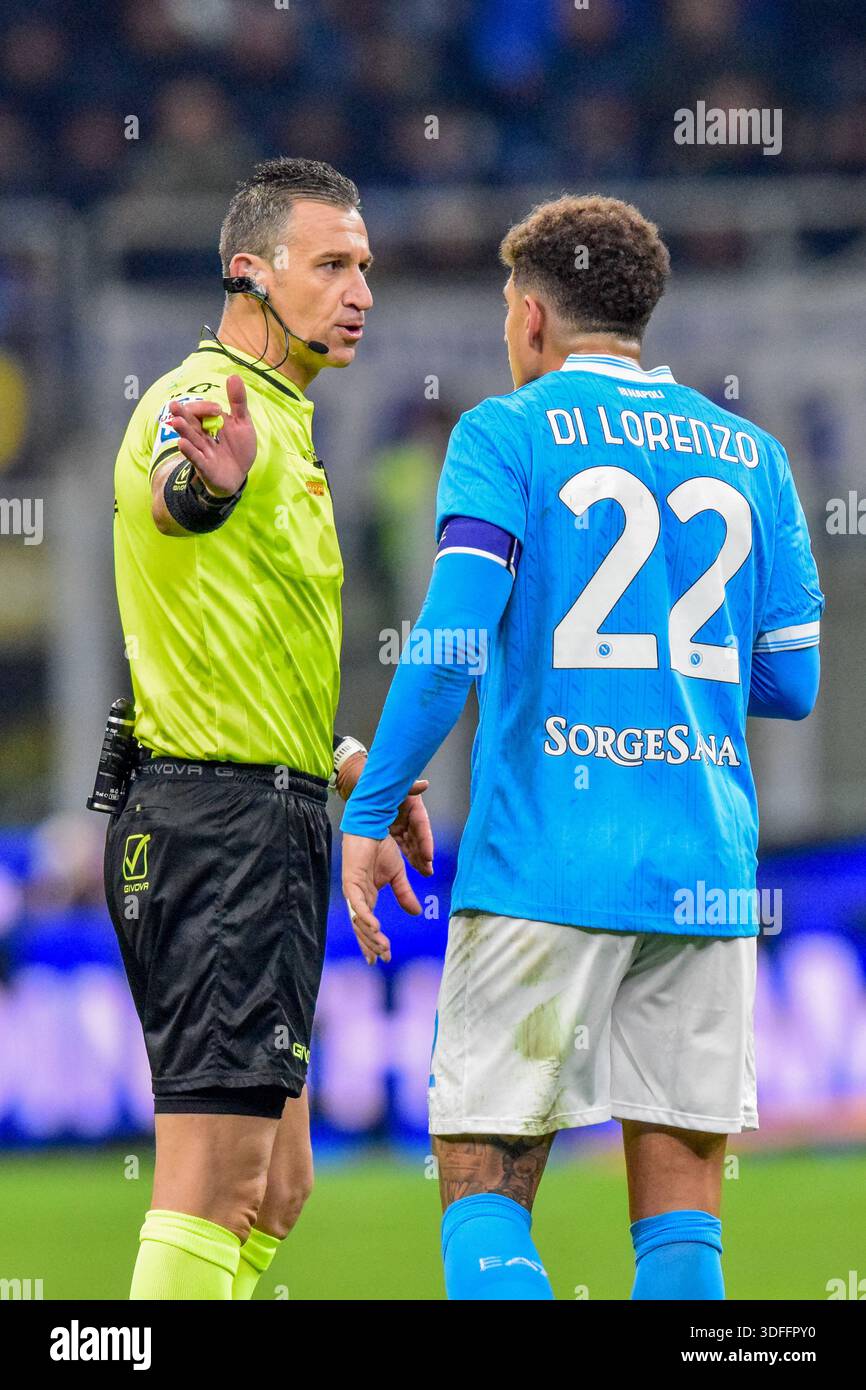 Milano, Italy. 11th, January 2026. Referee Daniele Doveri seen with ...