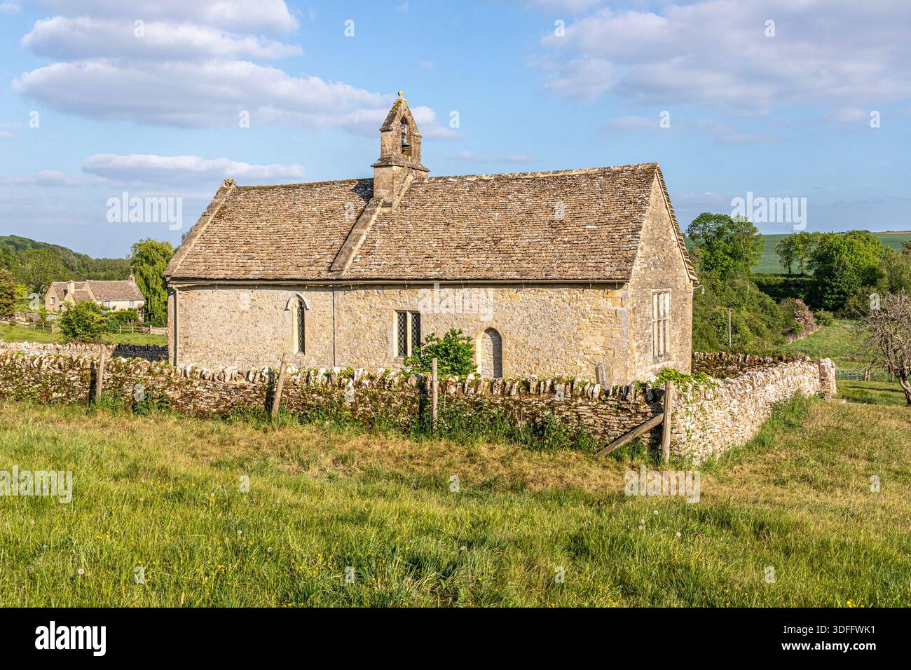 Evening light on the 13th century church of St Oswald, now all that ...