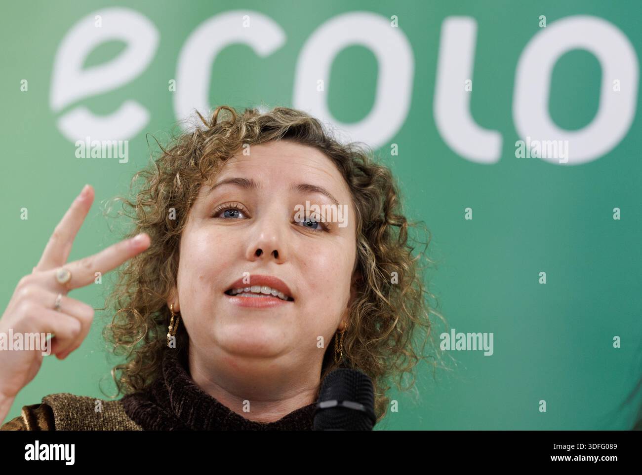Ecolo's Sarah Schlitz pictured during the new year's reception of ...