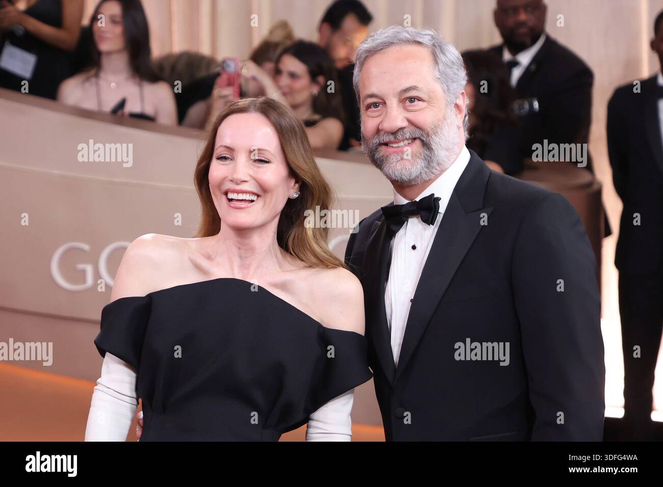 BEVERLY HILLS, CALIFORNIA - JANUARY 11: Judd Apatow and Leslie Mann at ...
