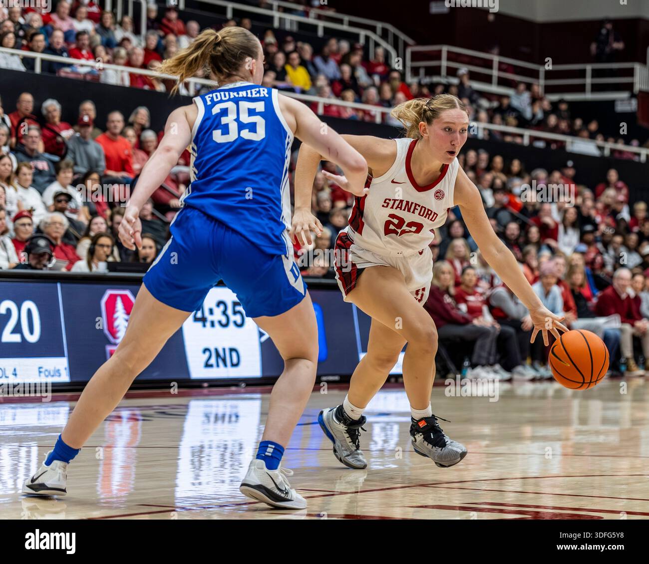 January 11 2026 Stanford forward Mary Ashley Stevenson (22)drives to ...