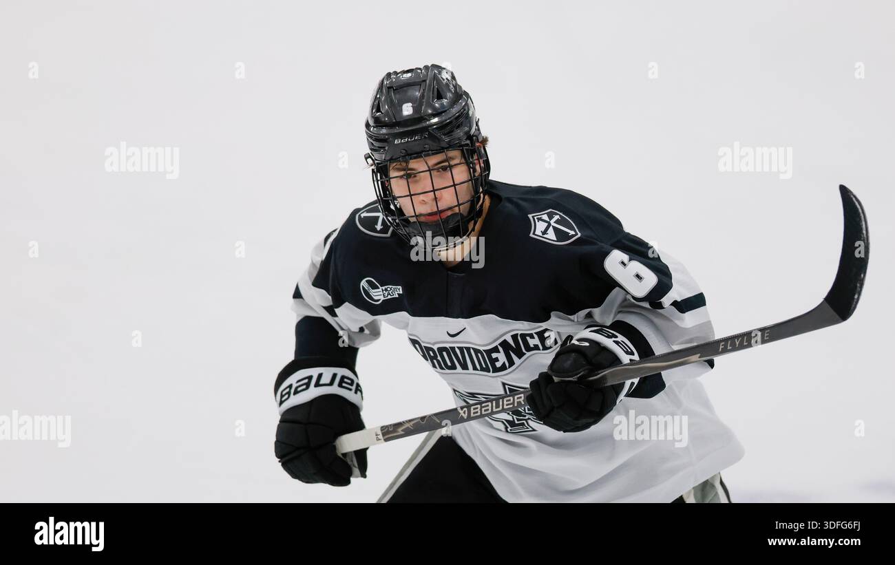 Providence defenseman Alexander Bales (6) skates during the first ...