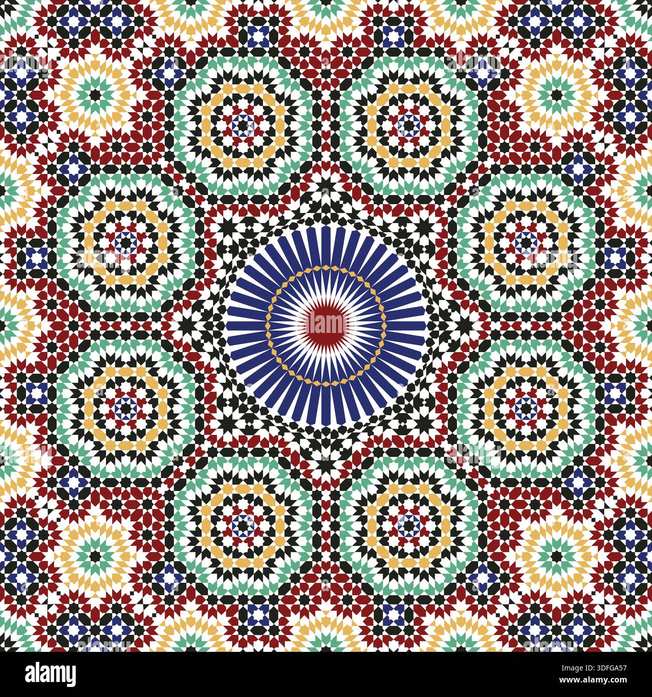 Moroccan Zellige Pattern with Geometric Shapes and Beautiful Colors ...