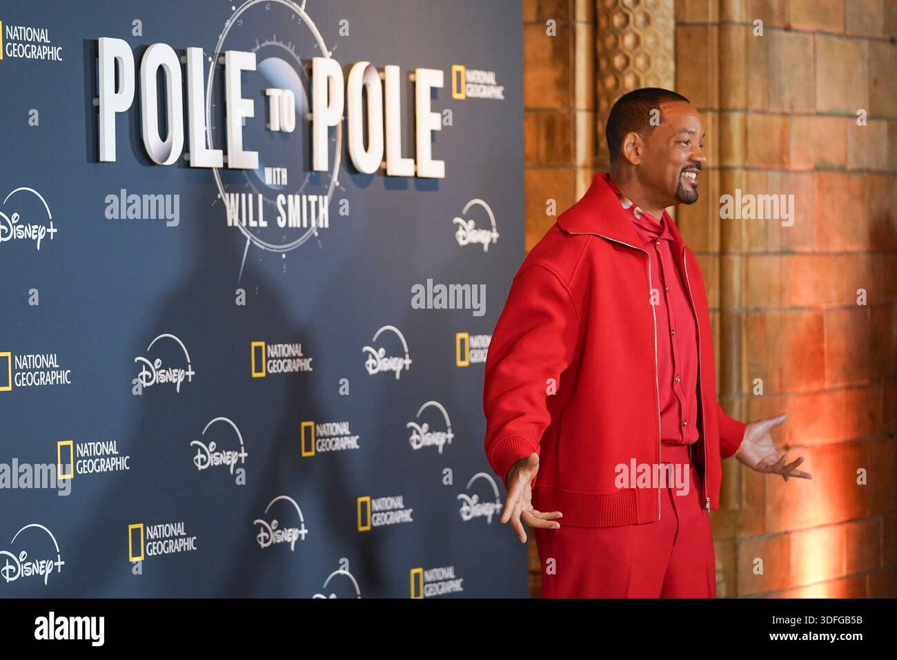 Will Smith poses for photographers upon arrival at the premiere for "Pole to Pole with Will ...