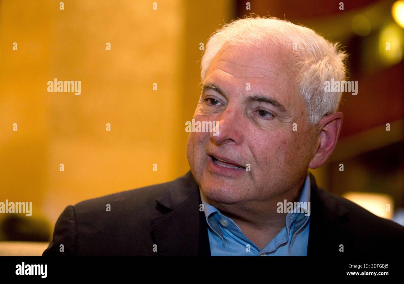 FILE - Panama's former President Ricardo Martinelli gives an interview ...