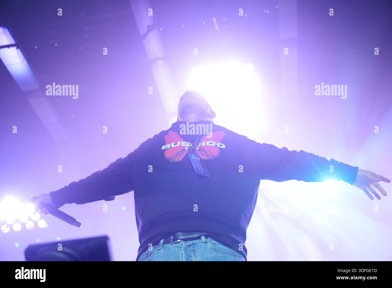 12 January 2026, Berlin: Rapper Bushido on stage at the start of the ...
