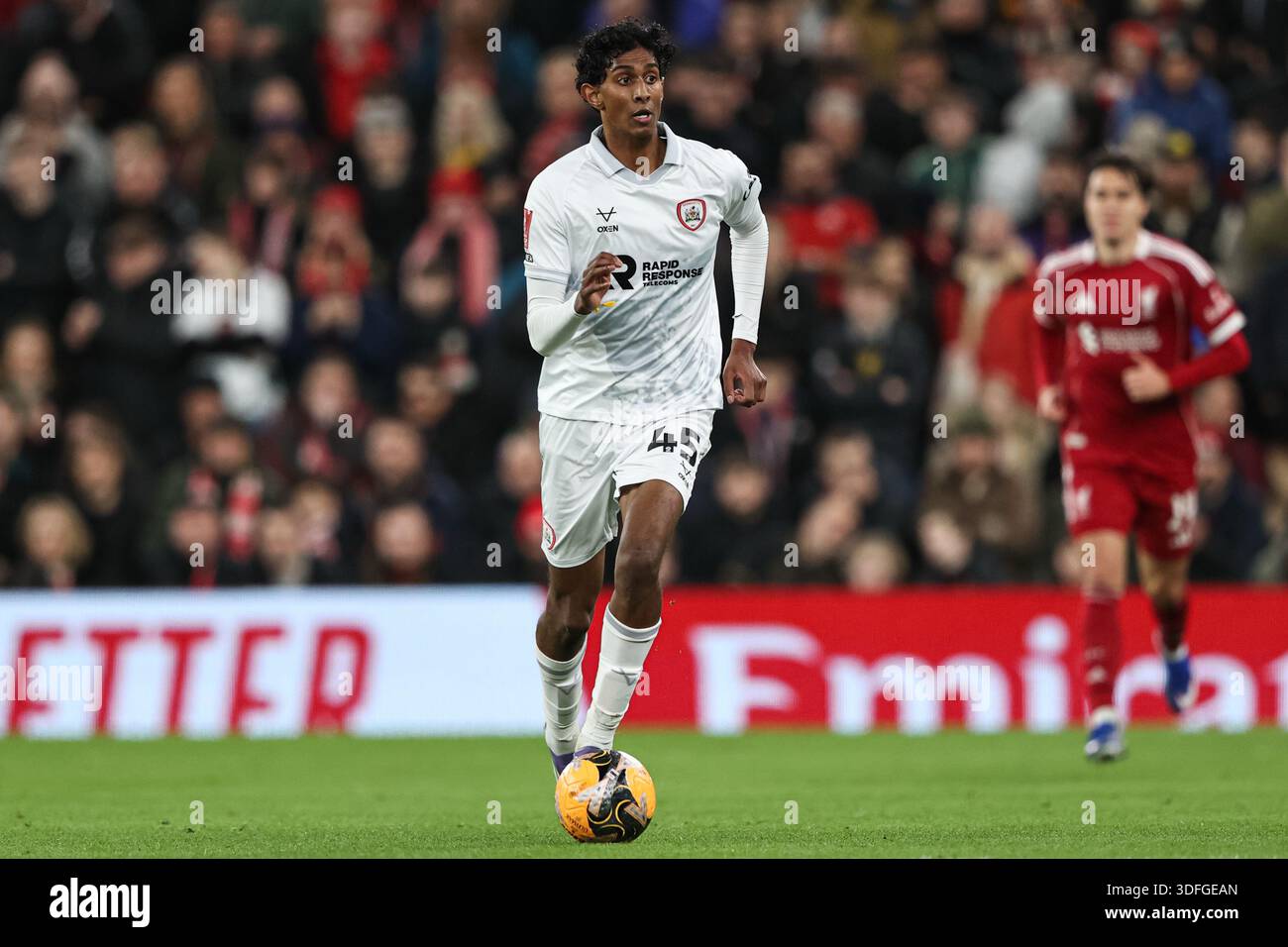 Vimal Yoganathan of Barnsley with the ball during the Emirates FA Cup ...