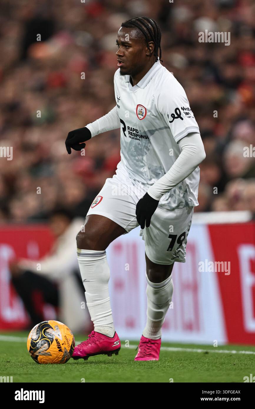Reyes Cleary of Barnsley with the ball during the Emirates FA Cup Third ...