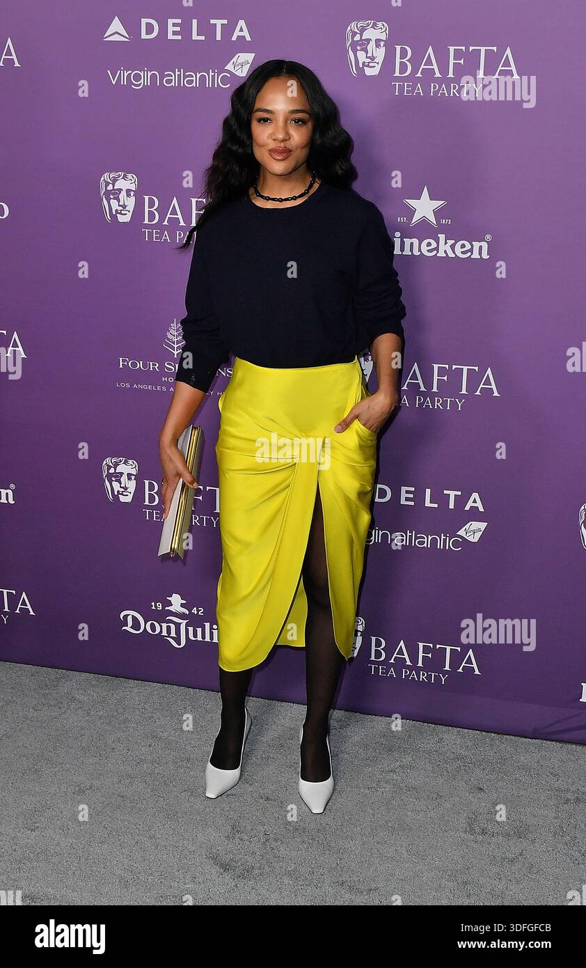 Tessa Thompson attends the 2026 BAFTA Tea Party at Four Seasons Hotel ...