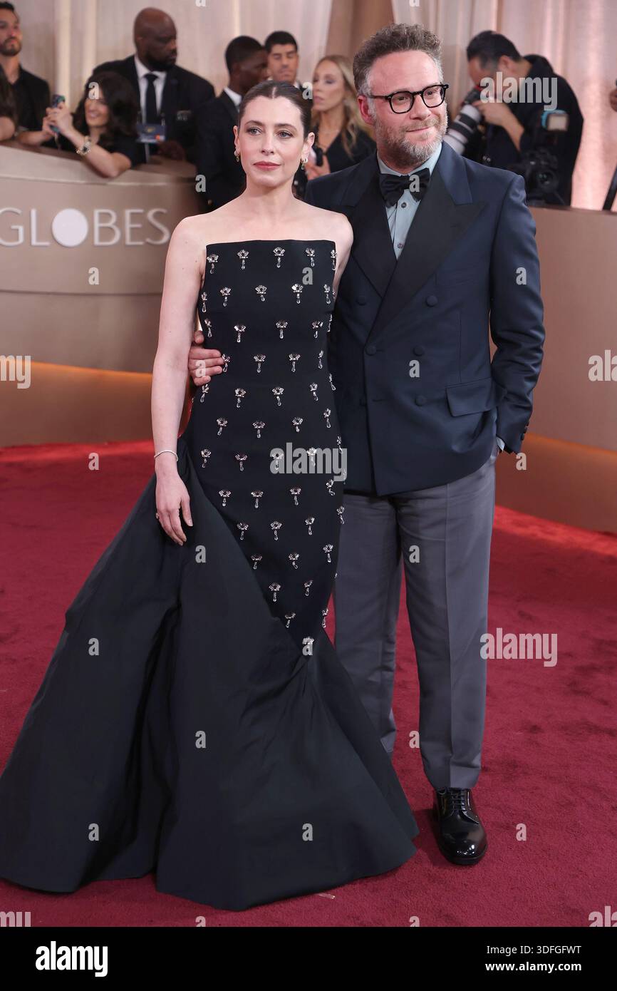 BEVERLY HILLS, CALIFORNIA - JANUARY 11Lauren Miller Rogen and Seth ...