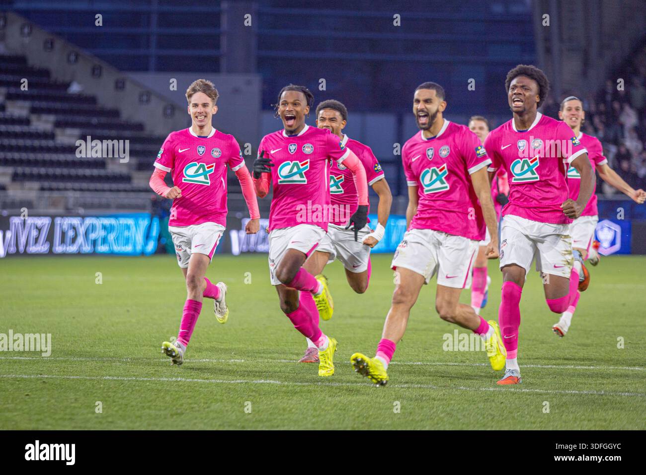Celebrations of Toulouse FC during the French Cup, round of 32 football ...
