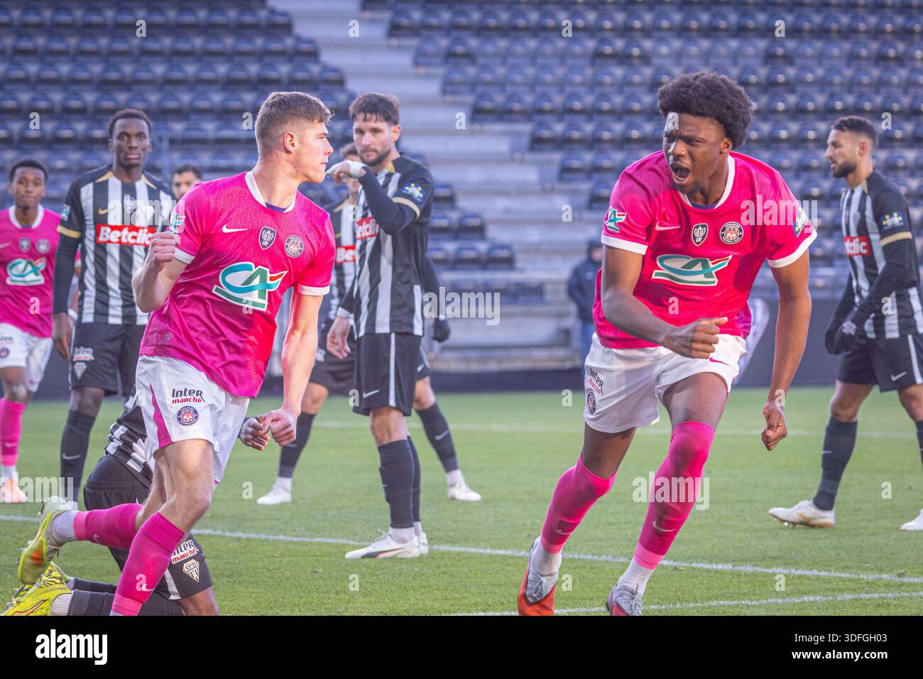 Senny KOUMBASSA and Charlie CRESSWELL of Toulouse FC during the French ...