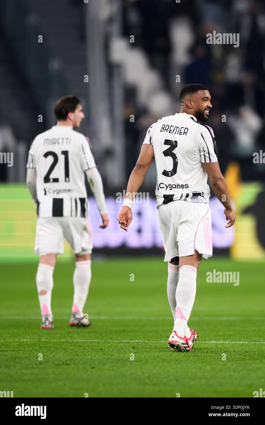 Gleison Bremer of Juventus FC celebrates after scoring the opening goal ...