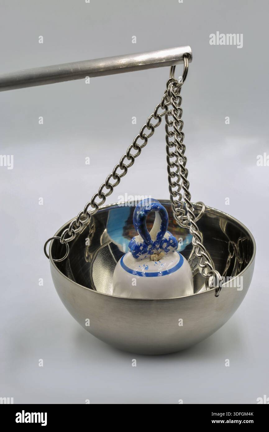 Abstract concept of balance and duality shown through a ceramic form ...