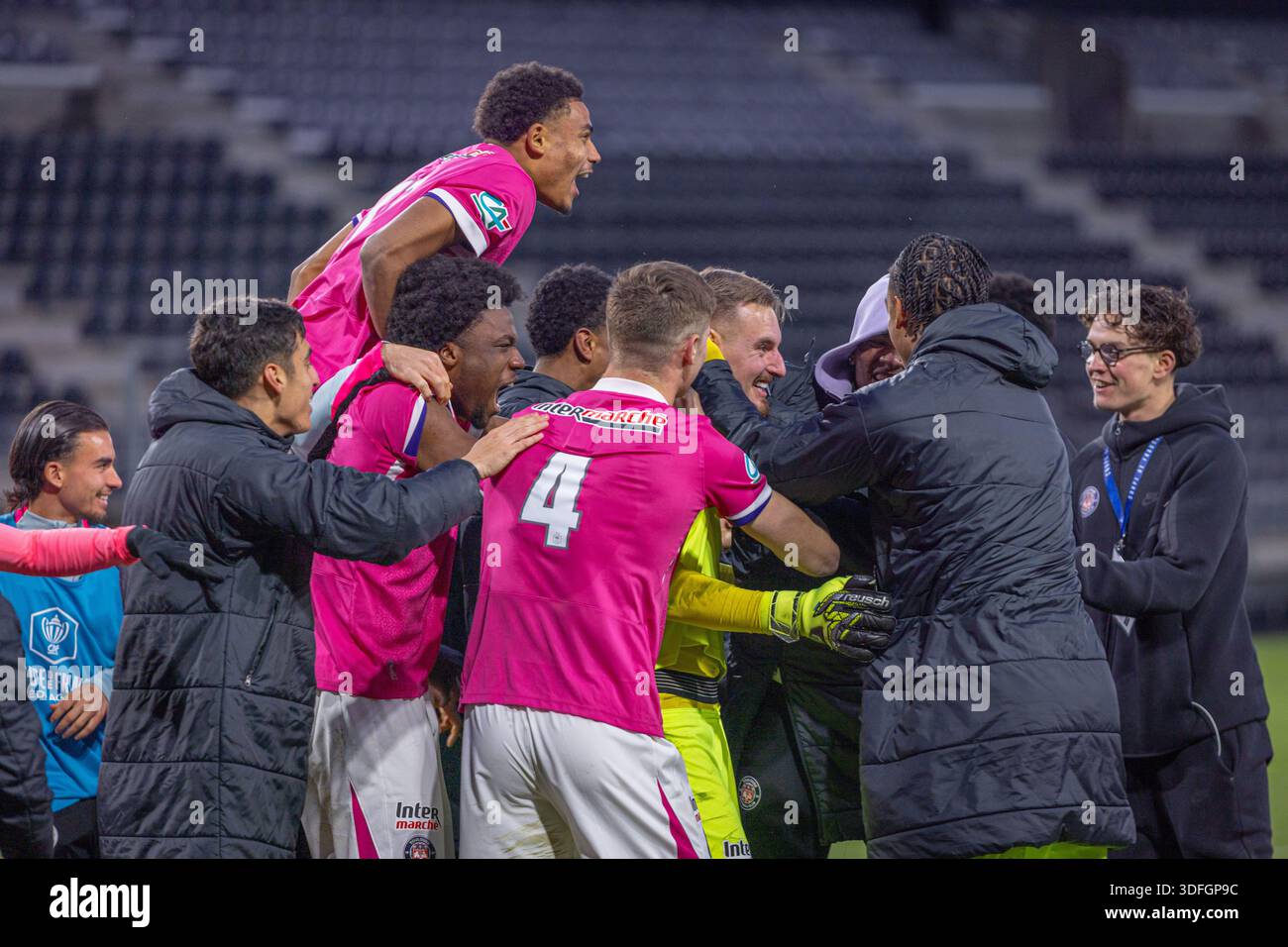 Celebrations of Toulouse FC during the French Cup, round of 32 football ...