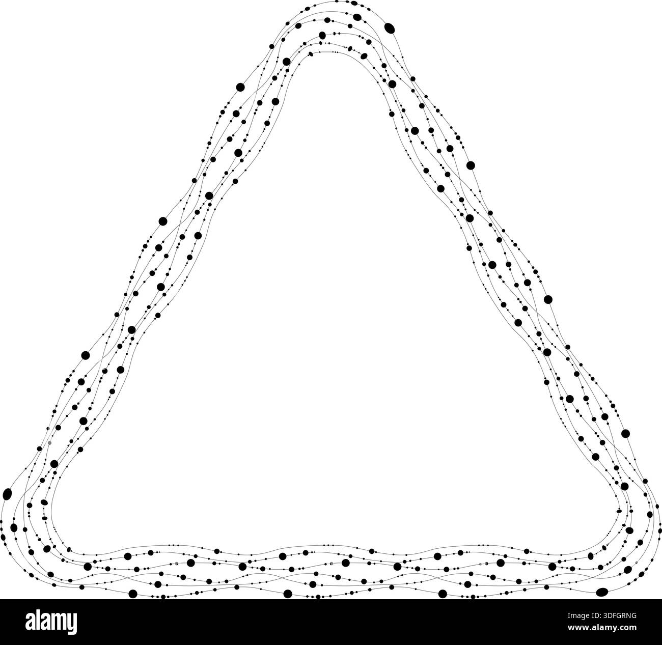 Triangular path outlines angles with a single line and dot spacing ...