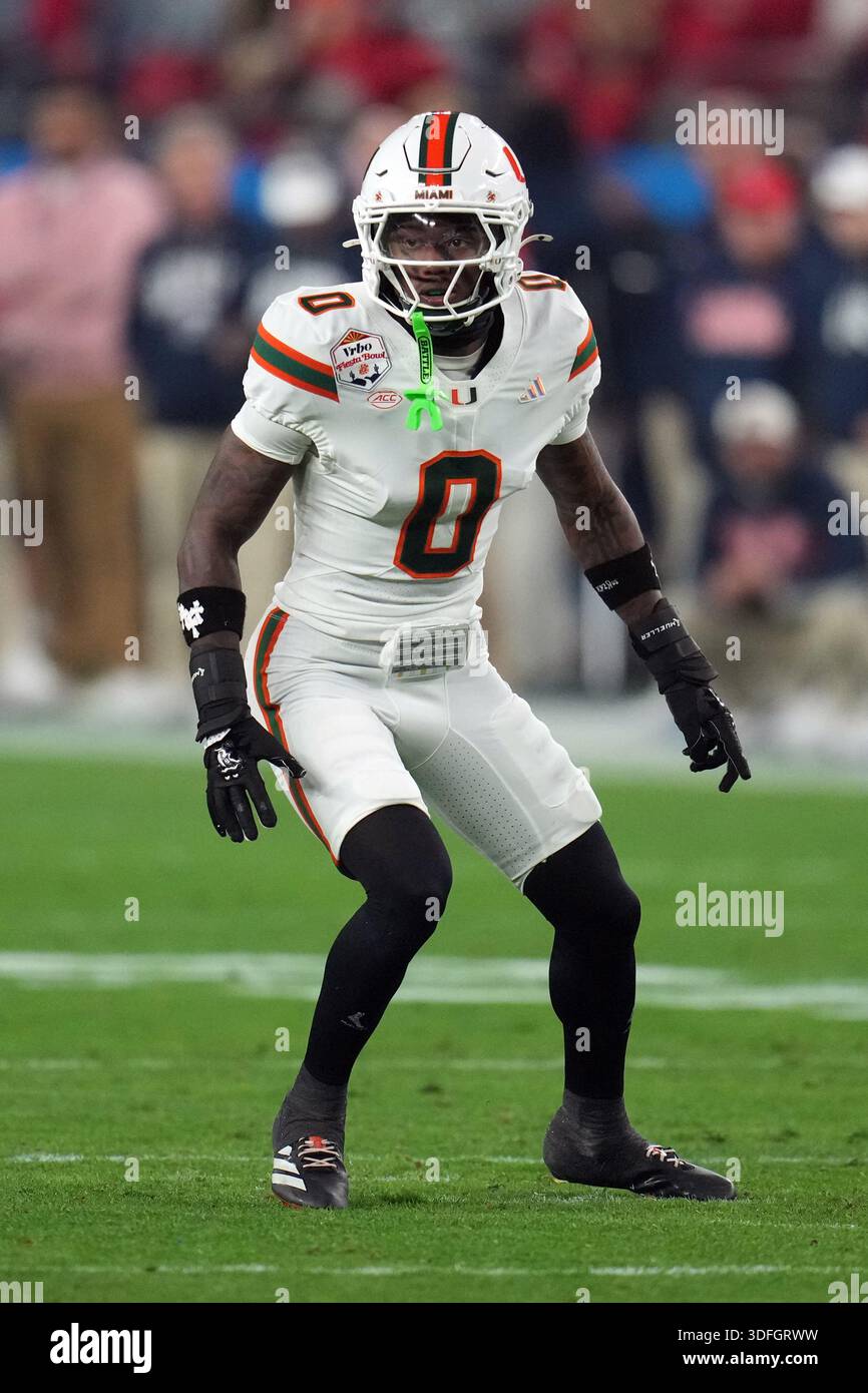 Miami defensive back Keionte Scott (0) during the Fiesta Bowl NCAA ...