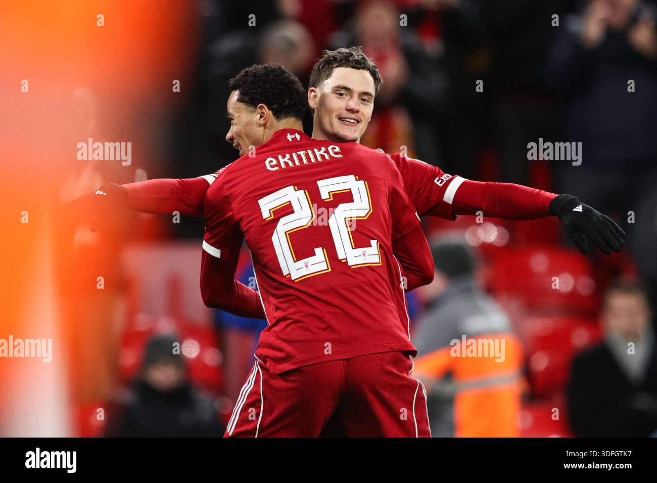 Hugo Ekitike of Liverpool celebrates his goal to make it 4-1 during the ...